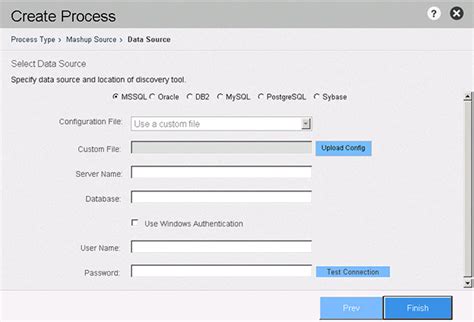 using a database connection as a data source