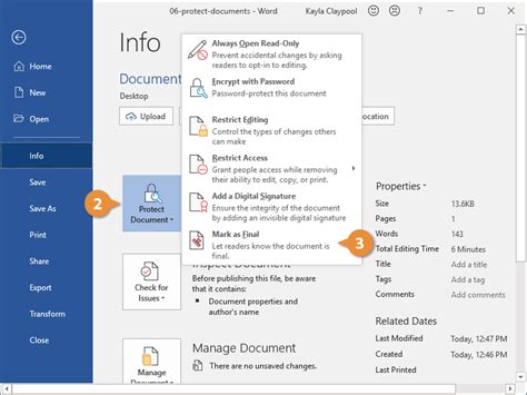 how to password protect a word document customguide