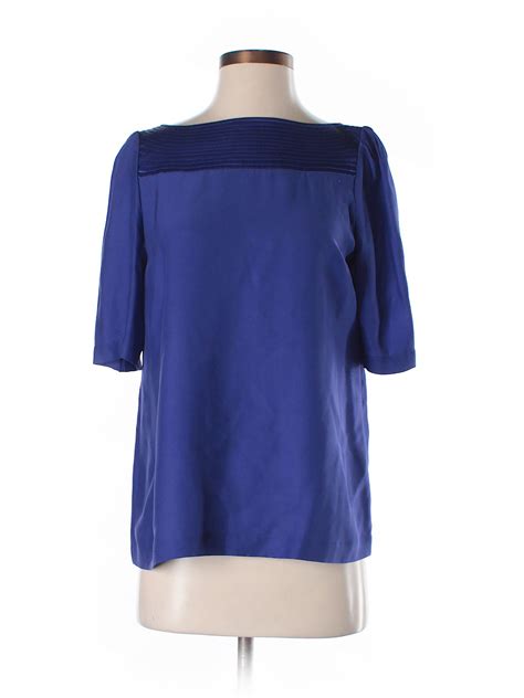 Banana Republic 100 Silk Solid Purple Short Sleeve Silk Top Size M