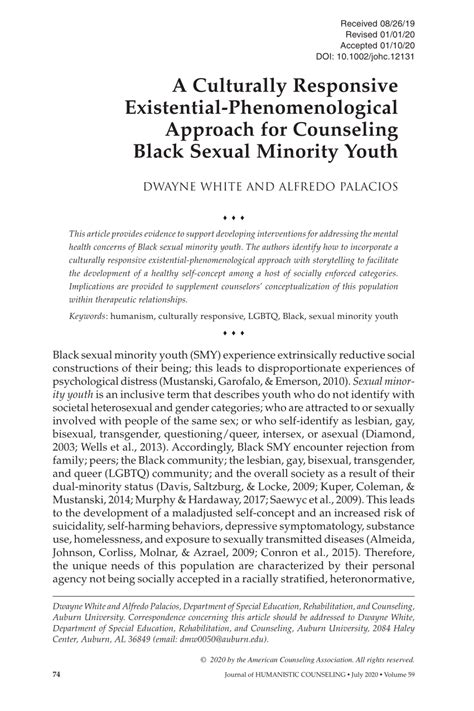 Pdf A Culturally Responsive Existential‐phenomenological Approach For