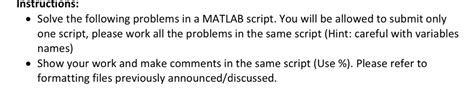 solved instructions solve the following problems in a ma