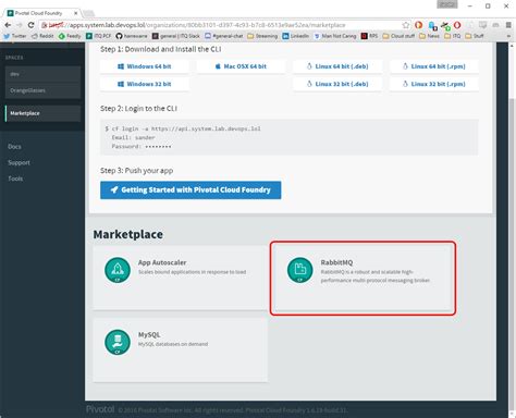 rabbitmq with nodejs on cloud foundry