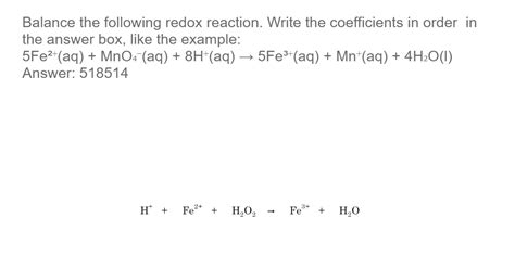 Solved Clo3− H Br−→br2 H2o Cl−balance The Following Redox