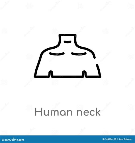 Outline Human Neck Vector Icon Isolated Black Simple Line Element