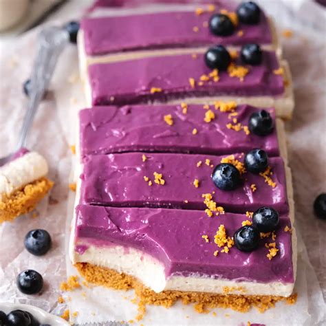 No Bake Blueberry Cheesecake Bars Addicted To Dates