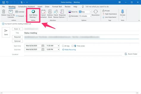 how to add a webex plug in to microsoft outlook to create video meeting