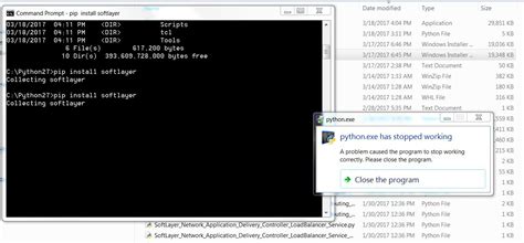 python pip install softlayer error stack overflow