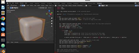 blender bevel selected edge of a default cube with python stack overflow