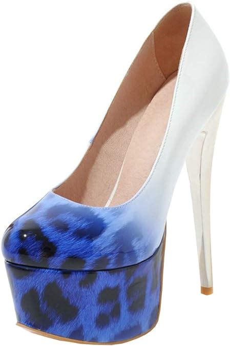 Dearney Damen Extrem Plateau High Heels Lack Pumps Leopard Stiletto