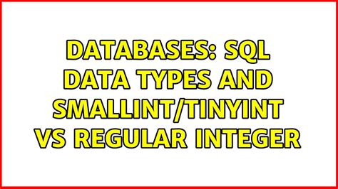 databases sql data types and smallint tinyint vs regular integer 3