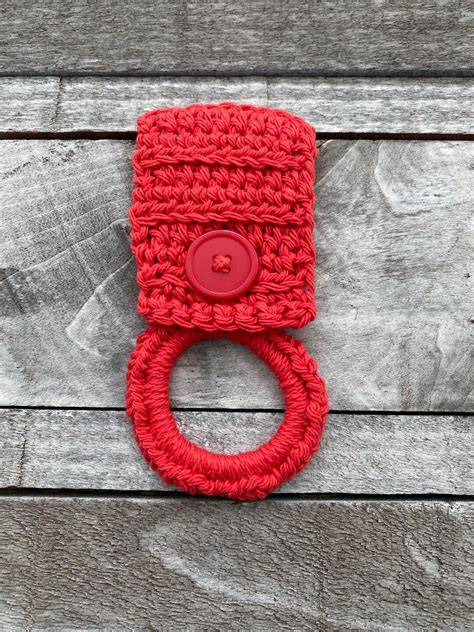 Red Crochet Towel Holders Kitchen Towel Holders Crochet Towel Ring
