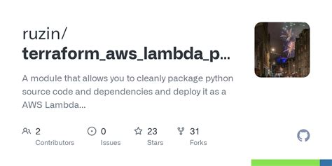 github ruzin terraform aws lambda python a module that allows you to