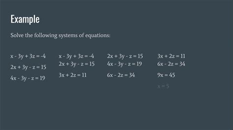 Systems Of Equations With Three Variables Youtube