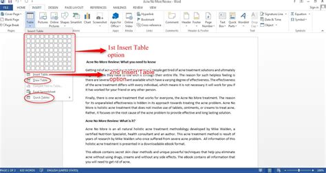 how to insert a table in word 2013 tutorials tree learn photoshop