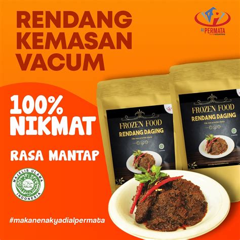 Jual Rendang Kemasan Frozen Lezat Nikmat Halalan Toyyiban Sedap Praktis