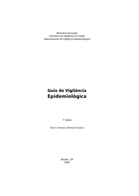 Guia De Vigilância Epidemiológica