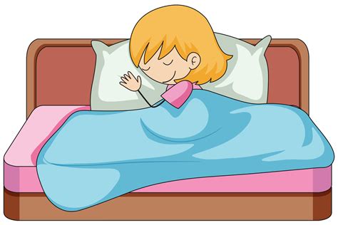 A Girl Sleeping On The Bed 525898 Vector Art At Vecteezy