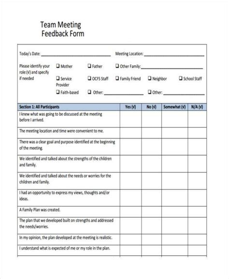 Free 42 Feedback Forms In Pdf Ms Word Excel
