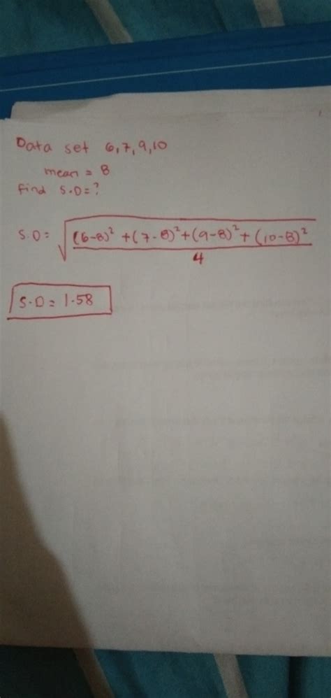 [solved] calculating standard deviation calculate the