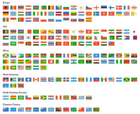 Bandeiras World Flag Collection World Por Continentes Bandeiras Países