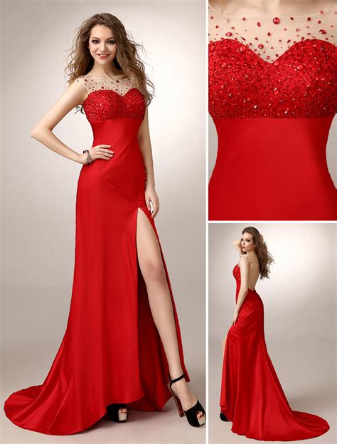 Red Backless Prom Dresses