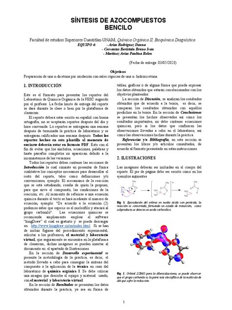 Plantilla Para Reporte De Laboratorio Pdf Laboratorios Química