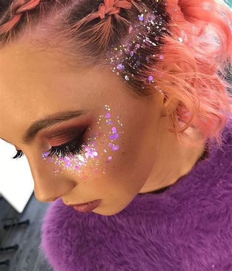 Gold And Pink Glitter Festival Makeup Glitter Festival Makeup
