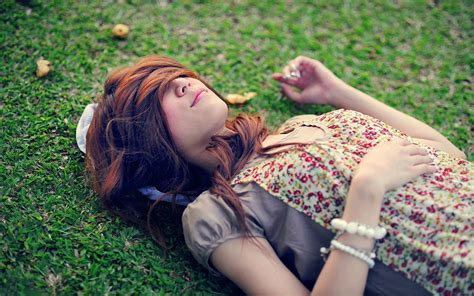Women Lying Down Women Outdoors Blue Eyes Asian Brunette Long
