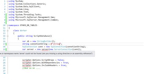 smo why c does not recognize server even after adding assembly