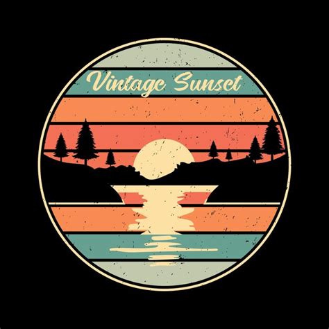 Premium Vector Vintage Sunset Tshirt Design