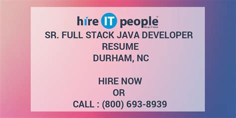 sr full stack java developer resume durham nc hire it people we