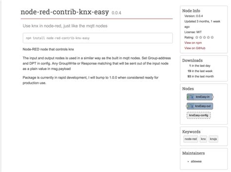 node red knx easyにてcannot read property ‘disconnect of