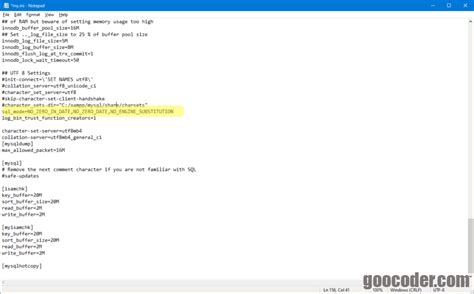 mysql configuration sql mode goocoder