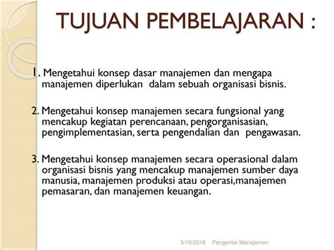 Pengantar Manajemen 3 10 2018 Pengantar Manajemen Ppt Download