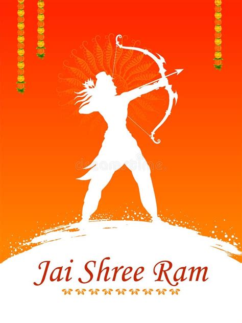 Lord Rama With Bow Arrow In Shree Ram Navami Celebration Background For
