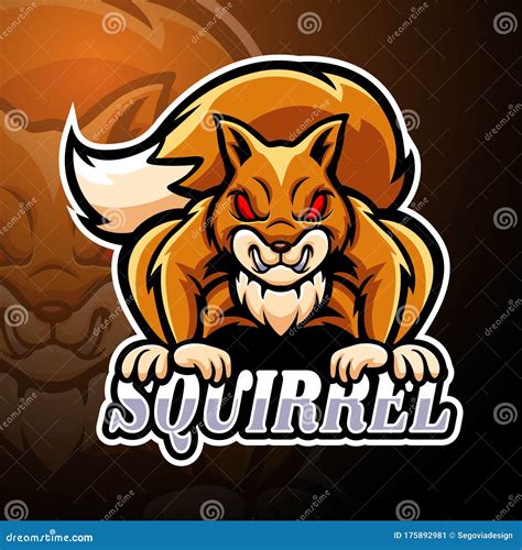 Design De Mascote Do Logotipo Esport De Esquilo Ilustração Do Vetor