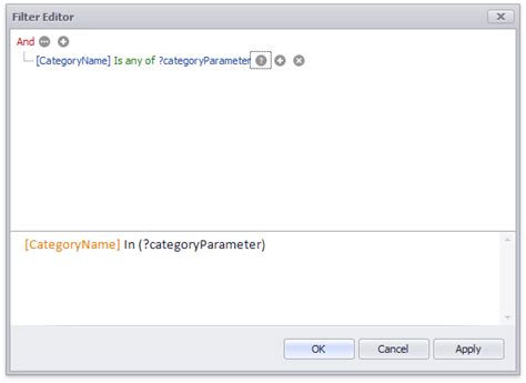 pass a dashboard parameter to a filter string business intelligence