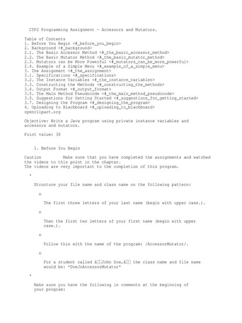 java programming assignment accessors and mutators