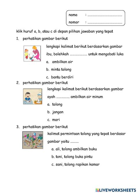 Ungkapan Permintaan Tolong Interactive Worksheet Live Worksheets