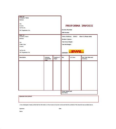 Performa Invoice Templates 17 Free Xlsx Doc And Pdf Samples