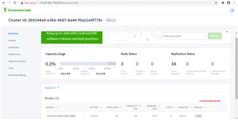 install cockroachdb cluster on centos 8 rocky linux 8 computingforgeeks