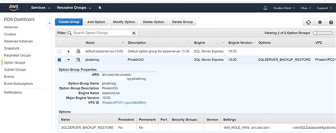 how to build rds environment in aws for sql server