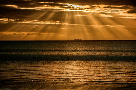 Wallpaper Sunlight Sunset Sea Bay Shore Reflection Sky Clouds