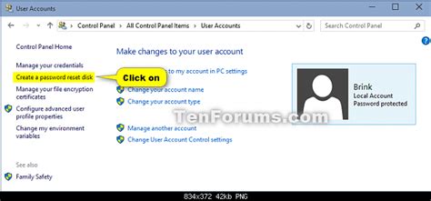 create password reset disk with usb flash drive on windows 10