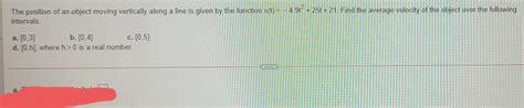 solved the position of an object moving vertically along a