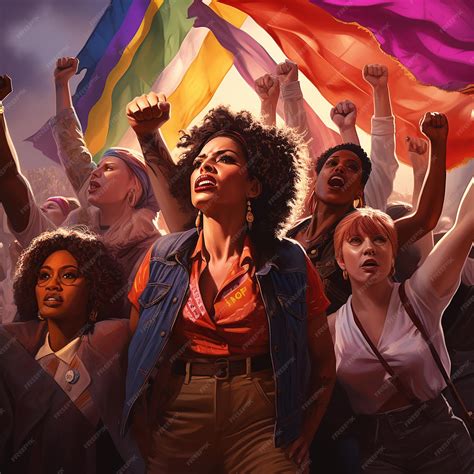 Premium Photo A Group Of Women Fighting For Their Rights Is Depicted