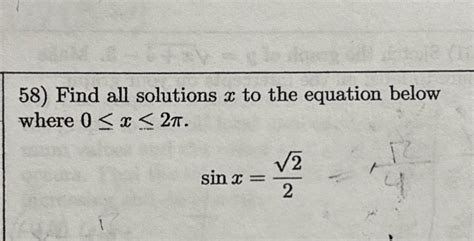 Solved Find All Solutions X ﻿to The Equation Below Where