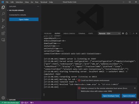 remote ssh failed to connect to the remote extension host server