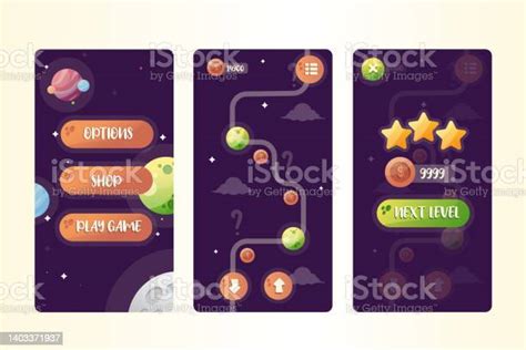 vektorspielvorlage guikit interfaceloginseitenelemente stock vektor art