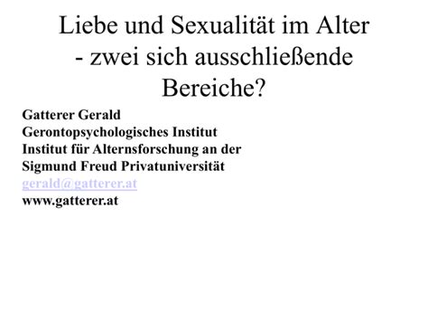 Veränderungen Der Sexualität Im Alter
